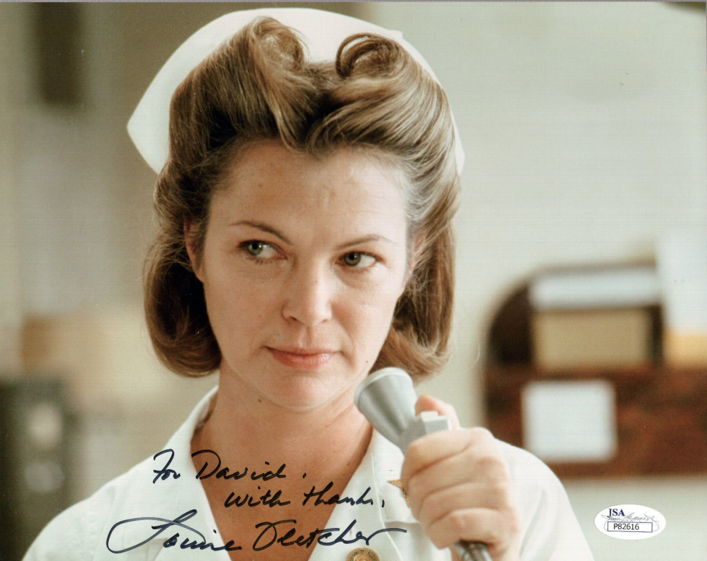 LOUISE FLETCHER HAND SIGNED 8x10 COLOR PHOTO NURSE RATCHED TO DAVID JSA ...