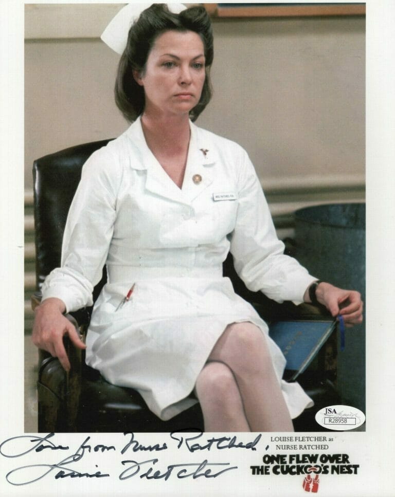 LOUISE FLETCHER HAND SIGNED 8x10 PHOTO AMAZING POSE NURSE RATCHED JSA ...