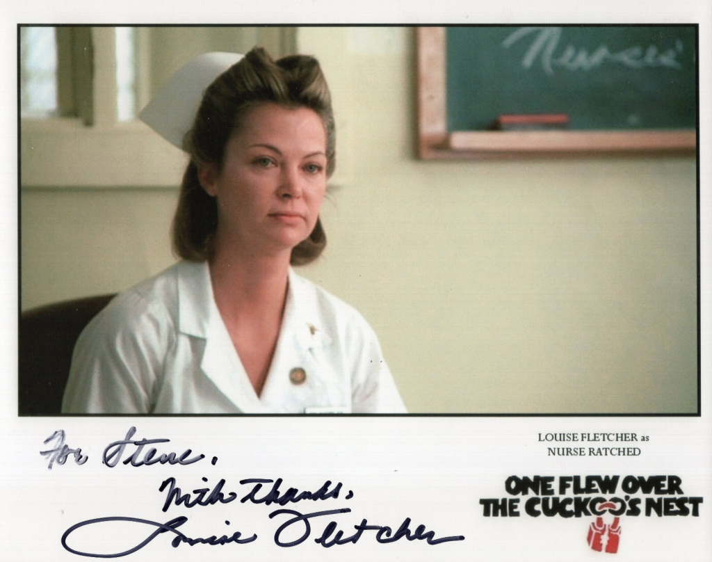 LOUISE FLETCHER HAND SIGNED 8x10 COLOR PHOTO+COA NURSE RATCHED TO STEVE ...