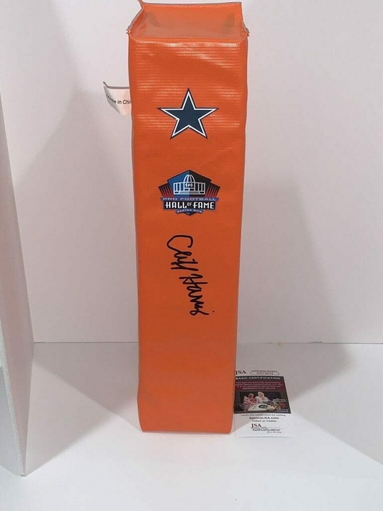 CLIFF HARRIS SIGNED TOUCHDOWN PYLON DALLAS COWBOYS FOOTBALL HOF JSA COA ...