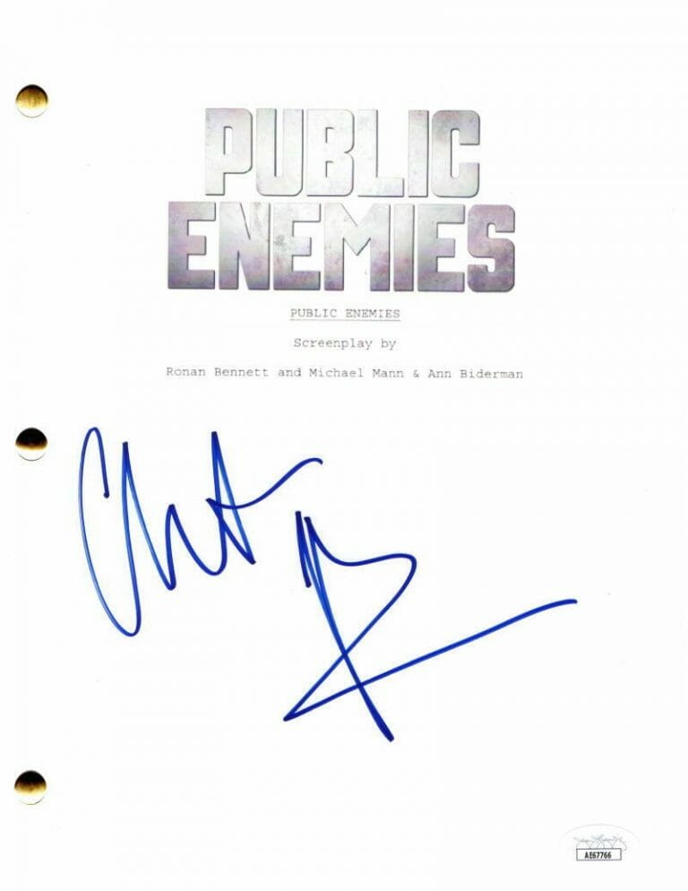 CHRISTIAN BALE SIGNED AUTOGRAPH PUBLIC ENEMIES FULL MOVIE SCRIPT - RARE ...