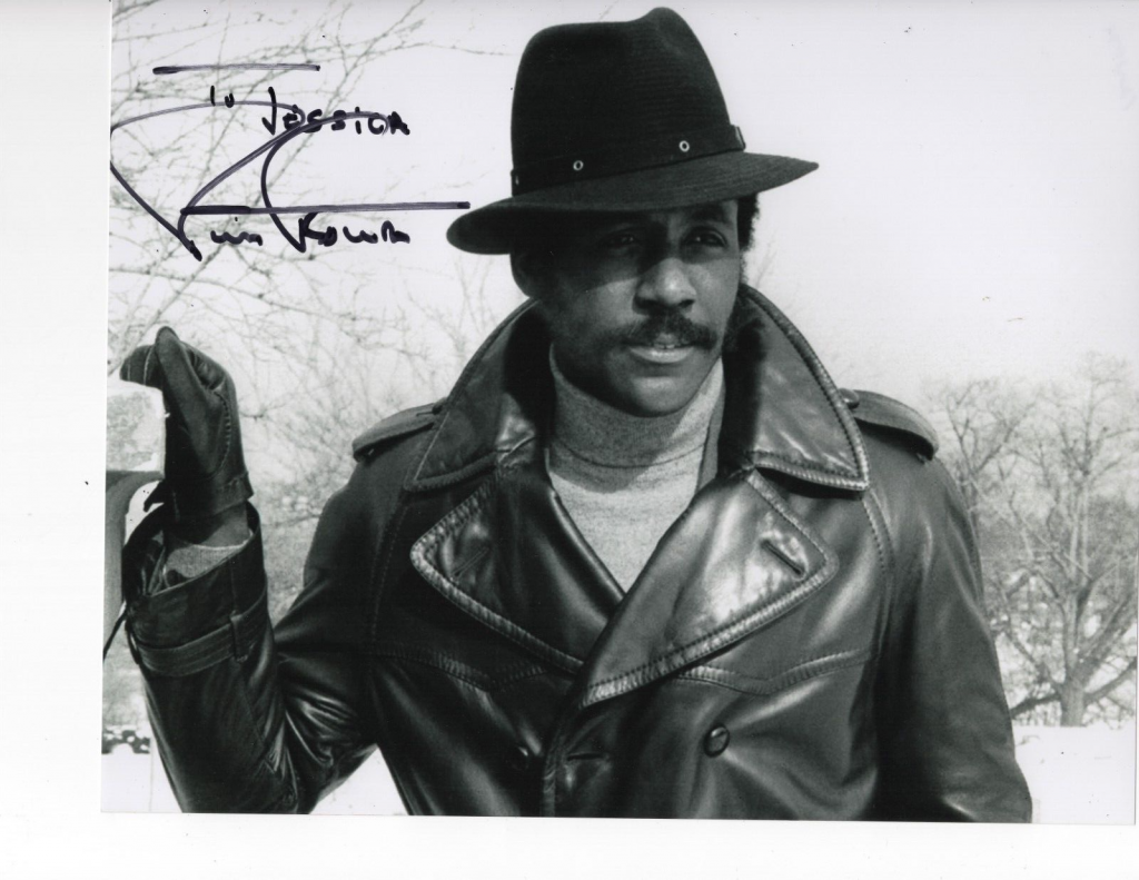 RICHARD ROUNTREE SIGNED SHAFT LEATHER JACKET 8X10 | Autographia