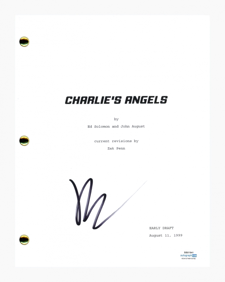 Drew Barrymore Signed Autographed Charlie's Angels Script Screenplay ...