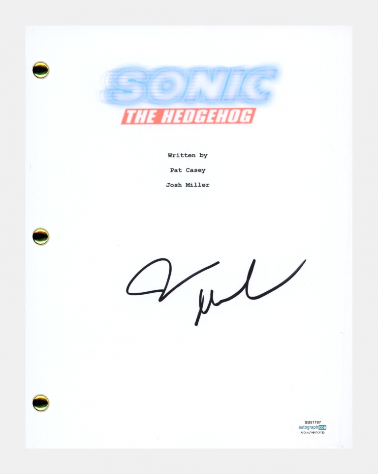 James Marsden Signed Autographed Sonic The Hedgehog Movie Script ACOA ...