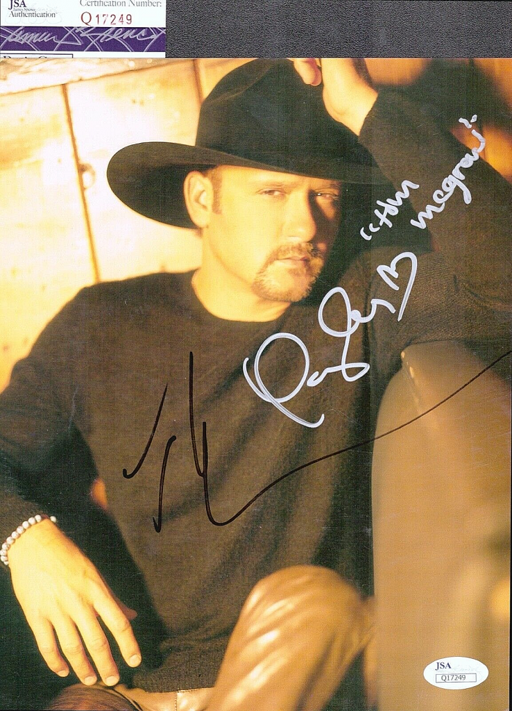 TIM MCGRAW TAYLOR SWIFT Signed Autograph 8x10 Photo JSA COA | Autographia