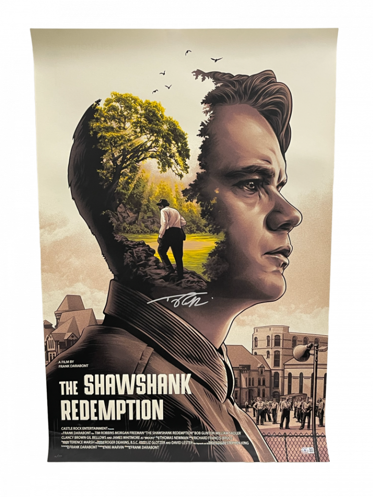 TIM ROBBINS SIGNED SHAWSHANK REDEMPTION 24X36 POSTER AUTOGRAPH NYCC ...