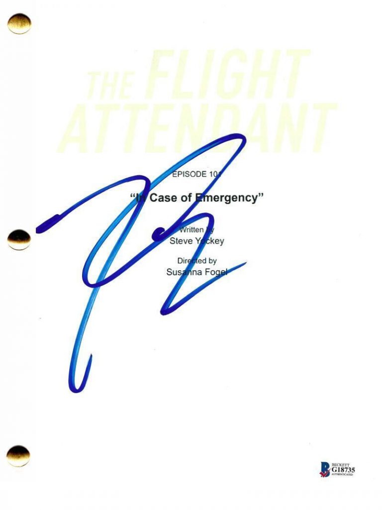 KALEY CUOCO SIGNED THE FLIGHT ATTENDANT PILOT SCRIPT AUTHENTIC ...