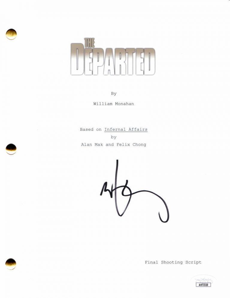 Mark Wahlberg Signed Autograph The Departed Movie Script w/ Jack ...