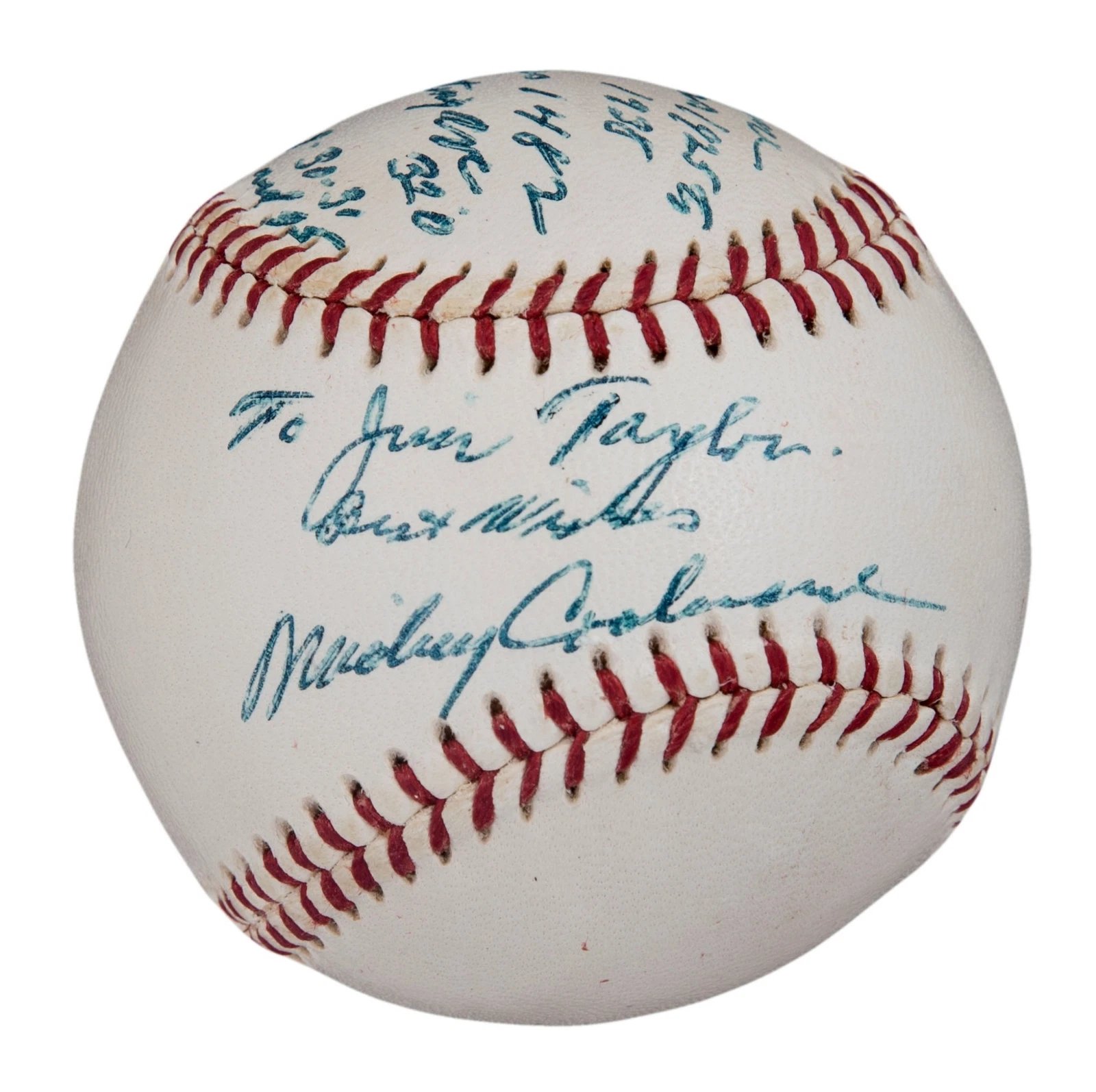 The Finest Mickey Cochrane Single Signed Heavily Inscribed Stat ...