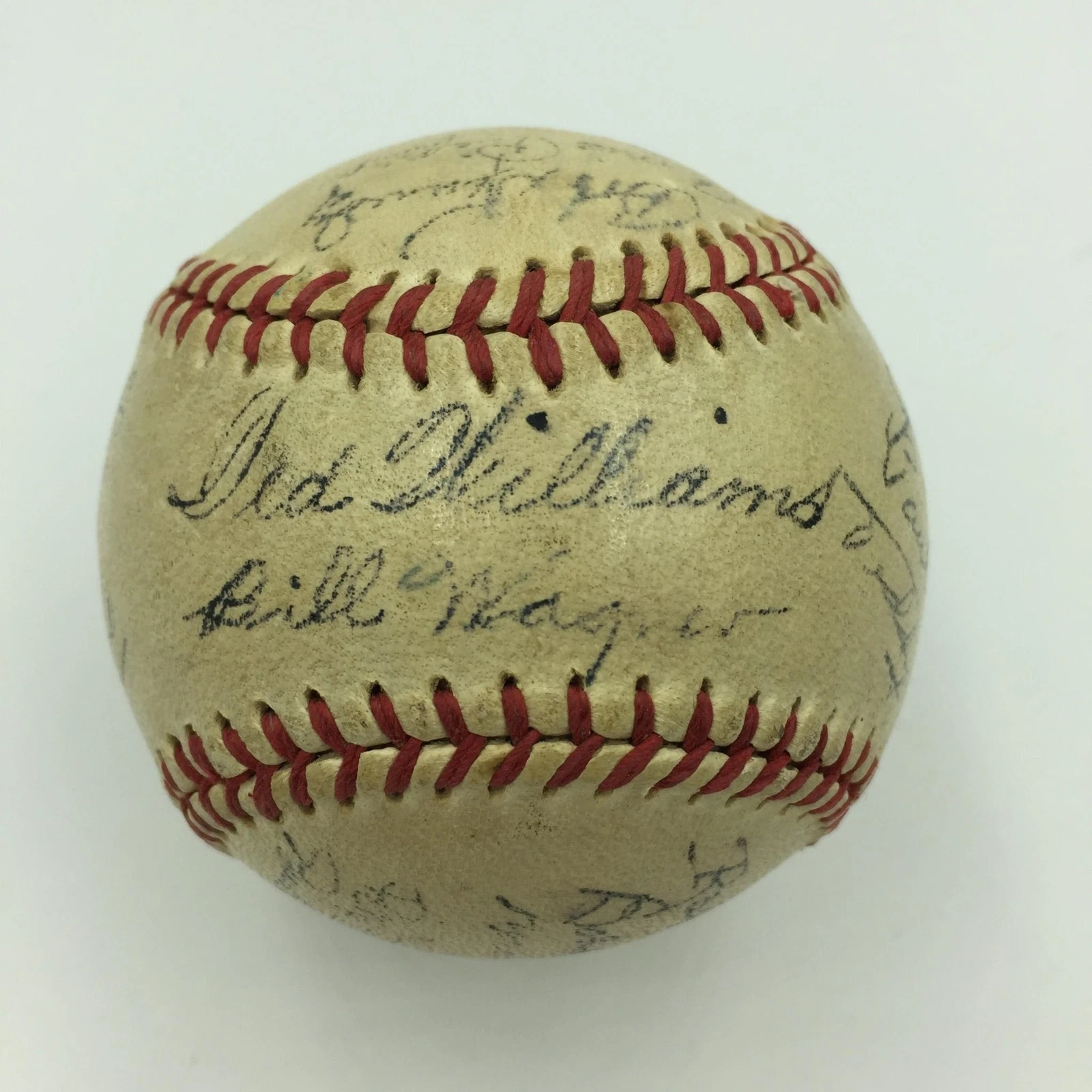 RARE Ted Williams World War 2 WW2 Team Signed Game Used Baseball PSA ...