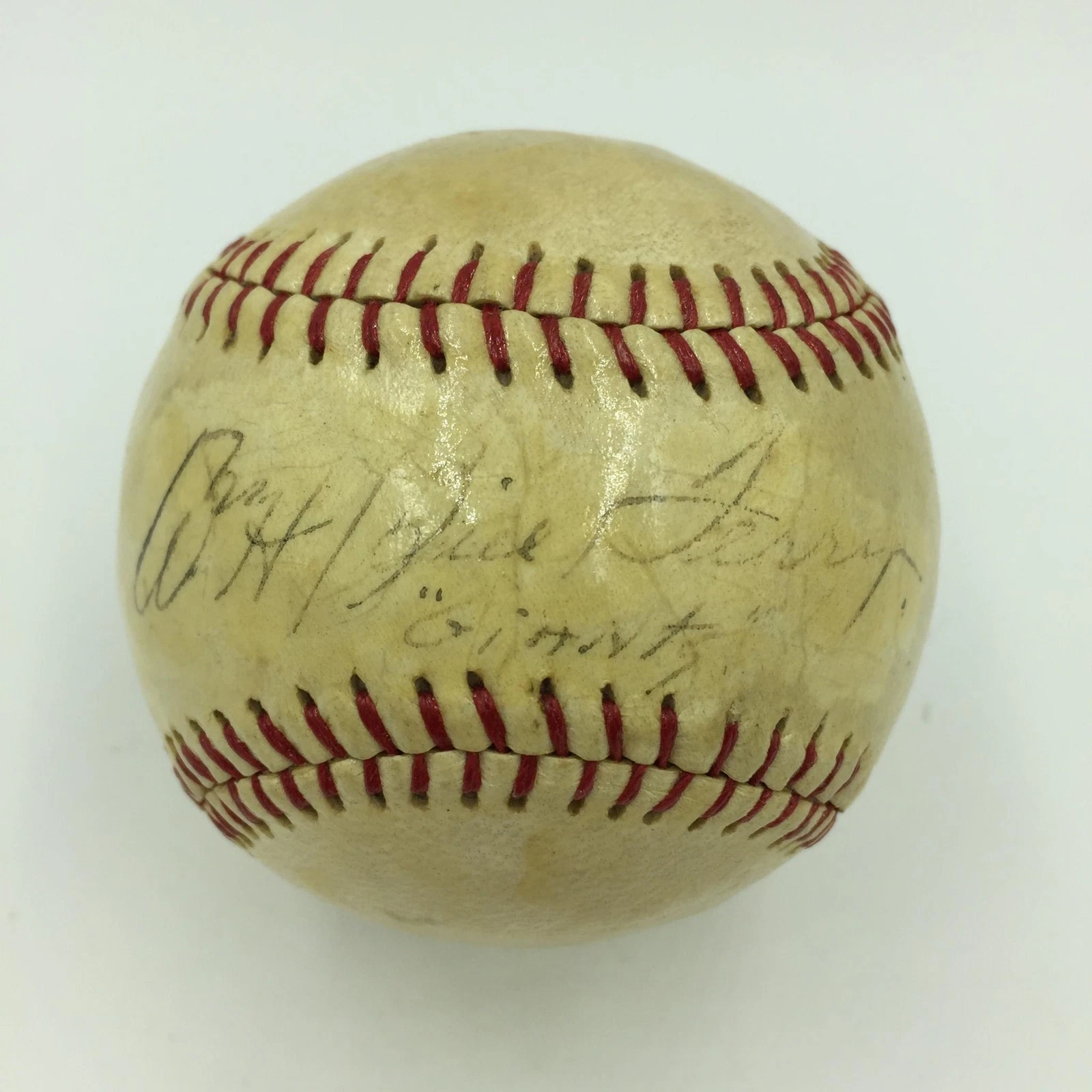 1930's Bill Terry Playing Days Single Signed Baseball With JSA COA Red ...