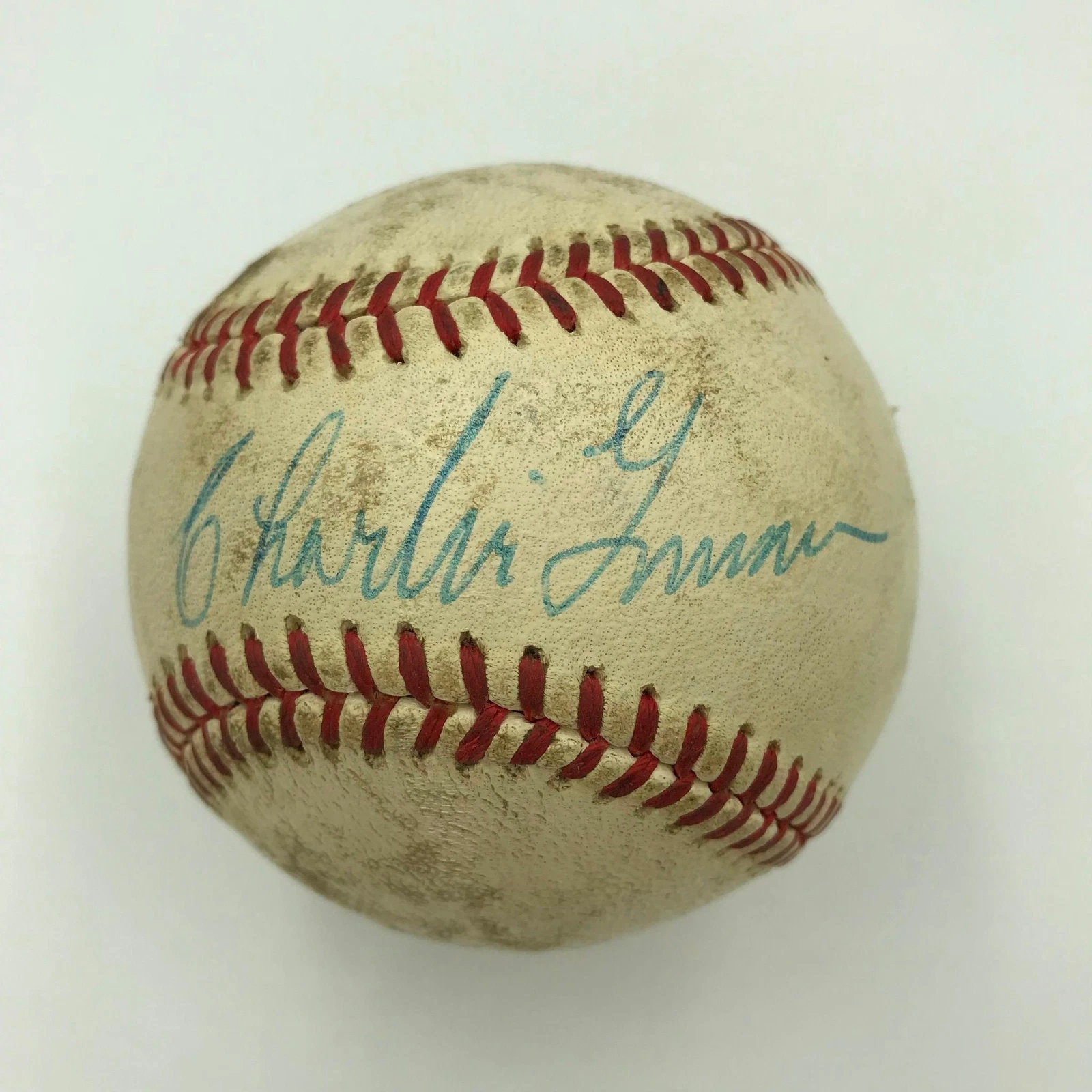 1950's Charlie Grimm Single Signed Game Used NL Baseball Chicago Cubs ...