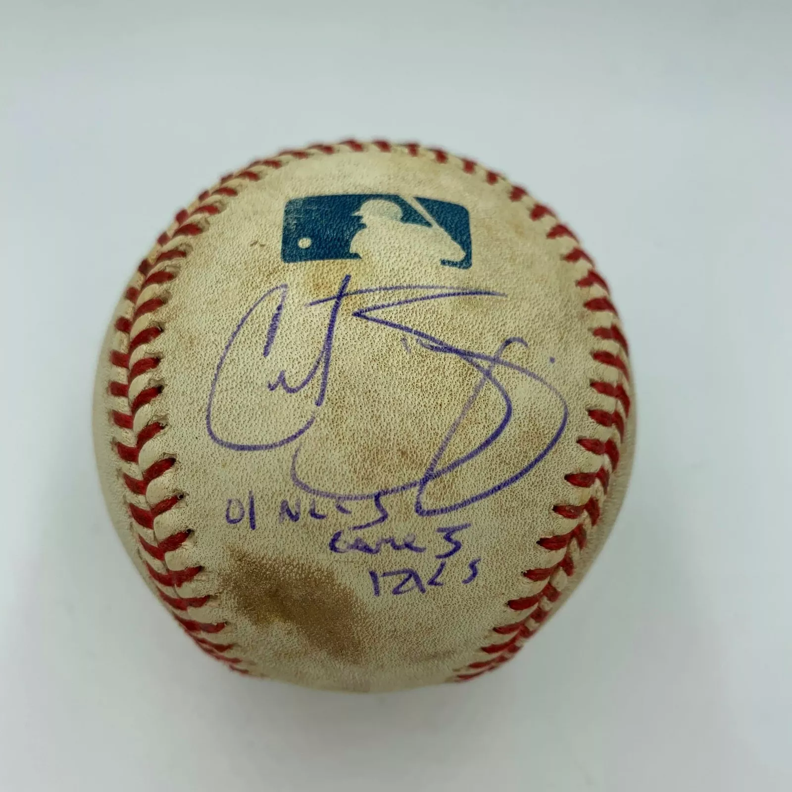 Curt Schilling Signed Inscribed 2001 NLCS Game 3 Game Used Baseball ...