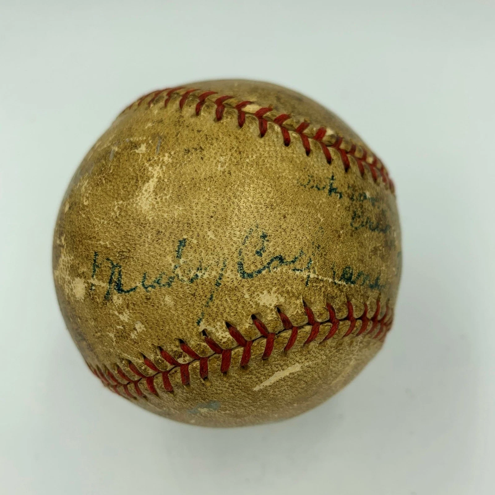 Mickey Cochrane Single Signed Inscribed Game Used Baseball 1934 MVP ...