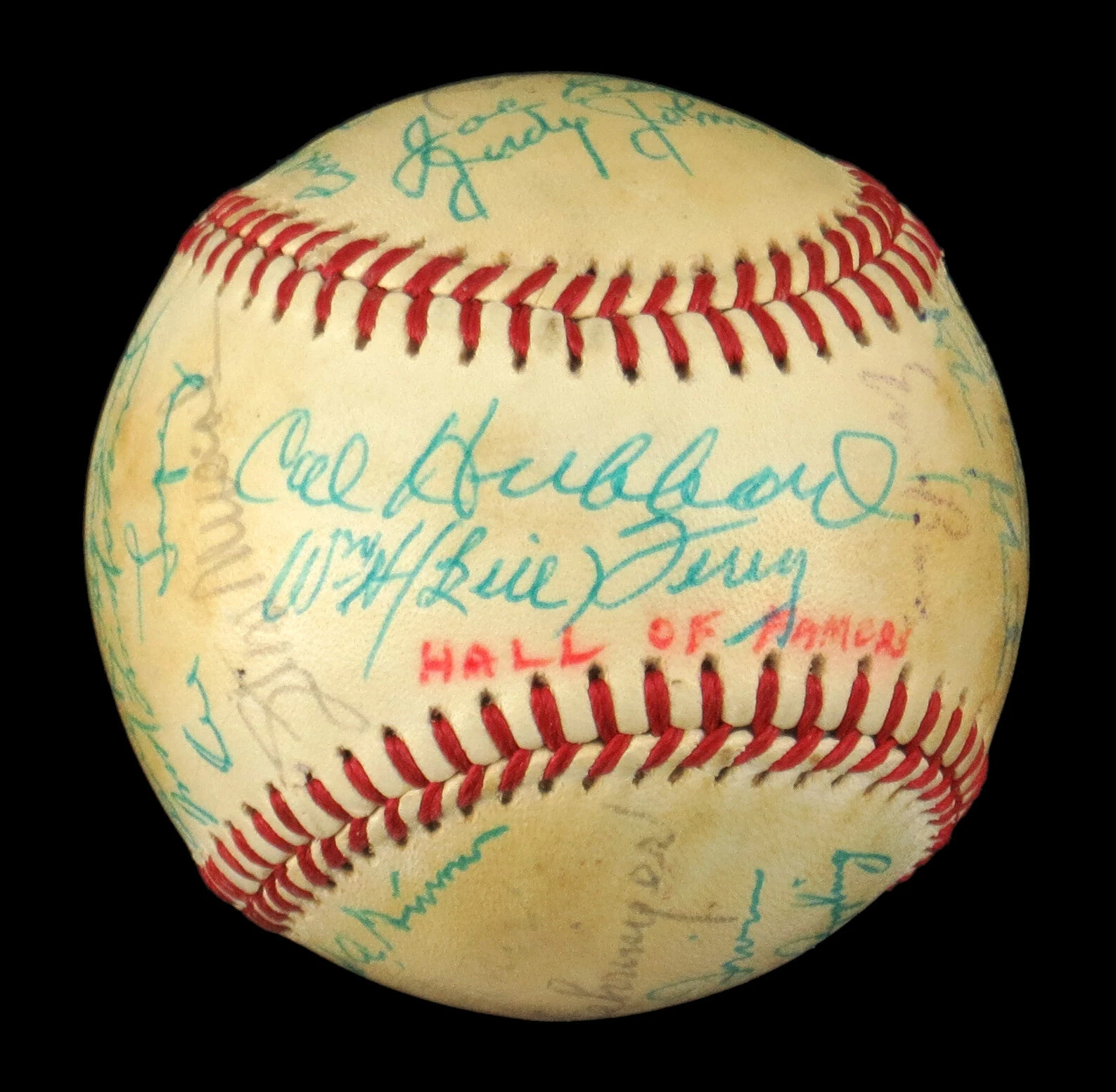 1982 Hall Of Fame Signed Baseball 26 Sigs Ruffing Marquard Lindstrom ...
