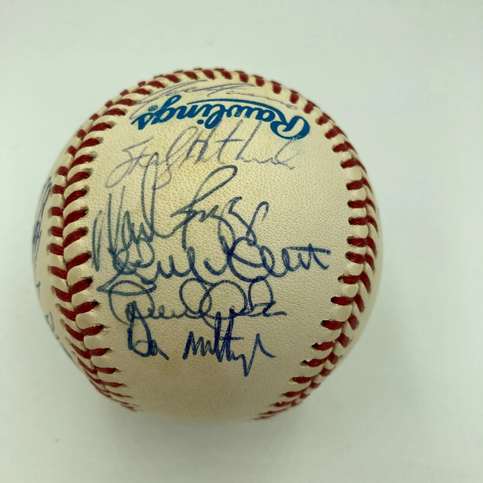 Derek Jeter Mariano Rivera Core Four Rookie 1995 Yankees Signed Baseball JSA COA | Autographia