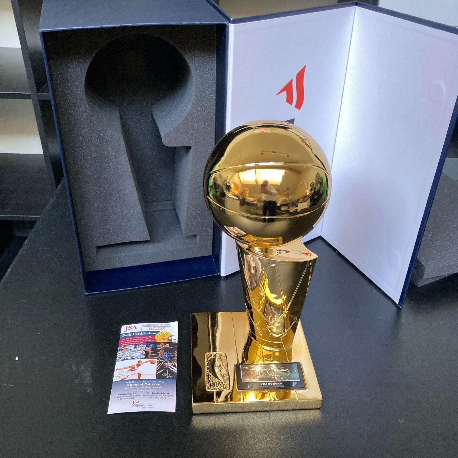Tim Duncan Signed San Antonio Spurs NBA Championship Trophy With JSA ...