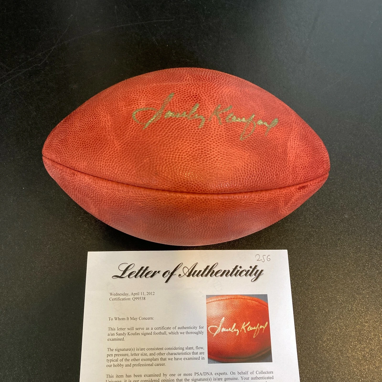 Rare Sandy Koufax Signed NFL Wilson Game Football With PSA DNA COA ...