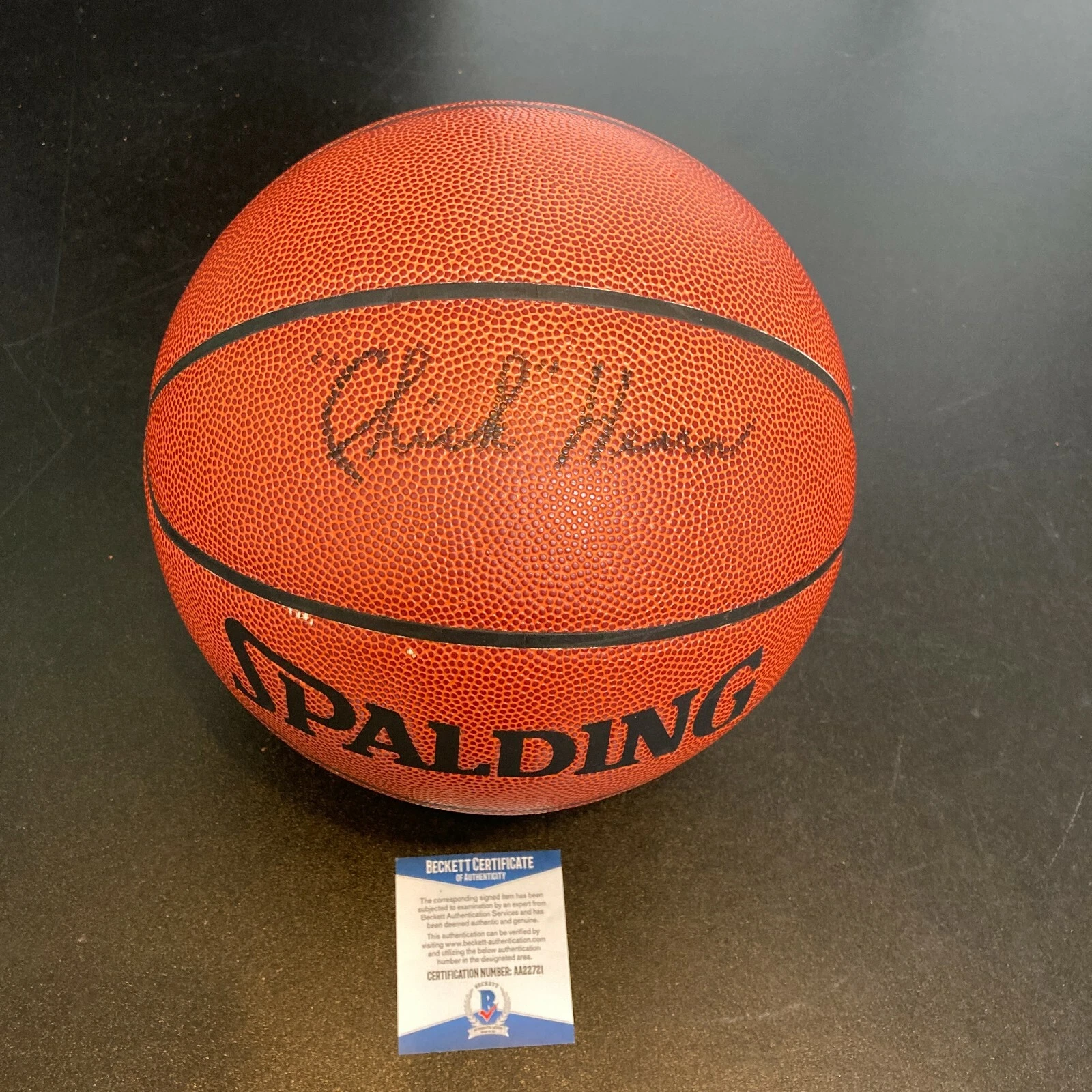 Rare Chick Hearn Single Signed Spalding Basketball Los Angeles Lakers ...
