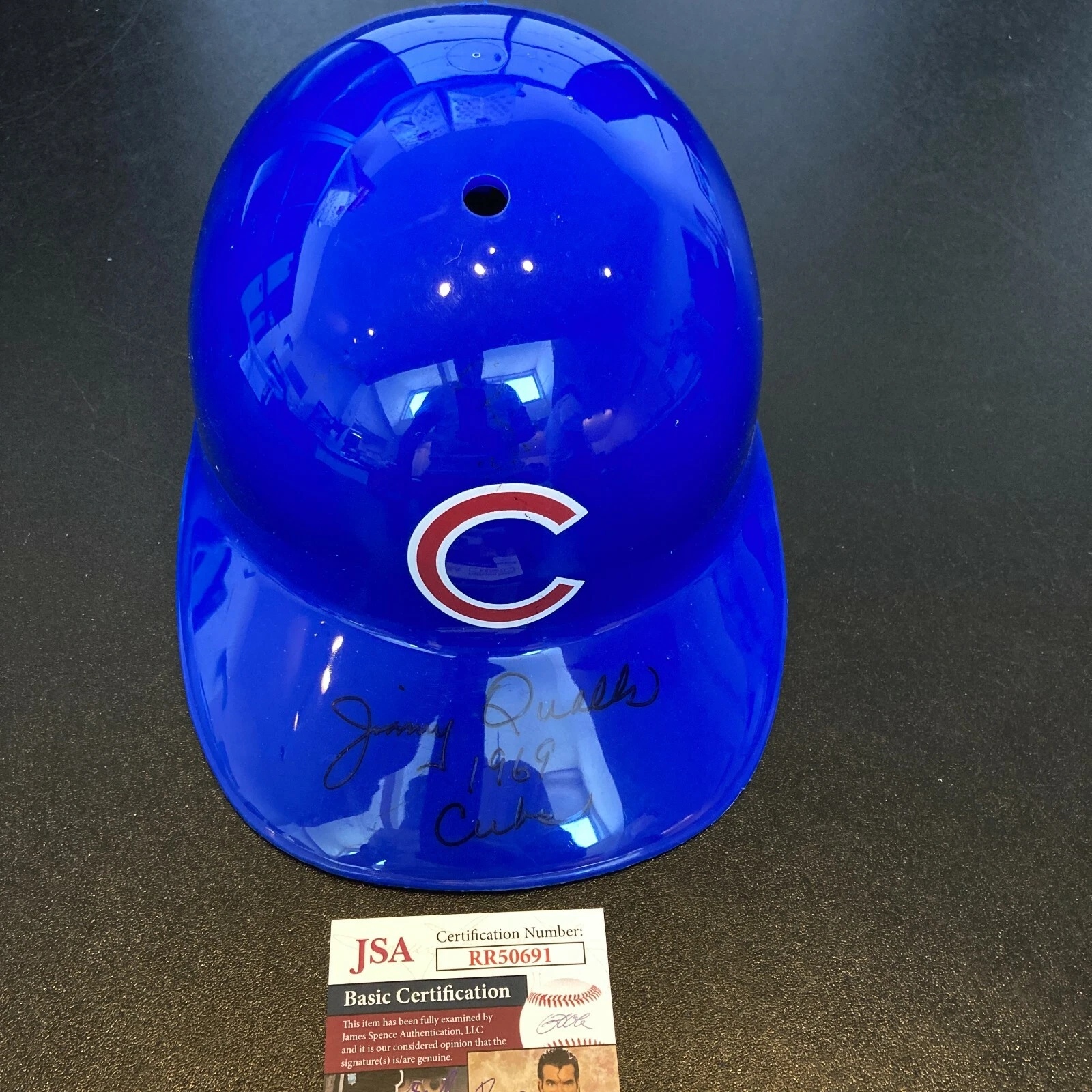 Jimmy Qualls Signed Full Size Chicago Cubs Baseball Helmet 1969 Cubs ...