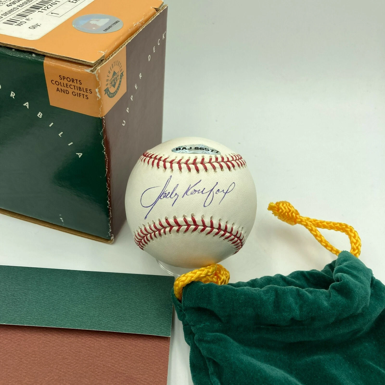 Sandy Koufax Signed Major League Baseball With UDA Upper Deck Authentic ...