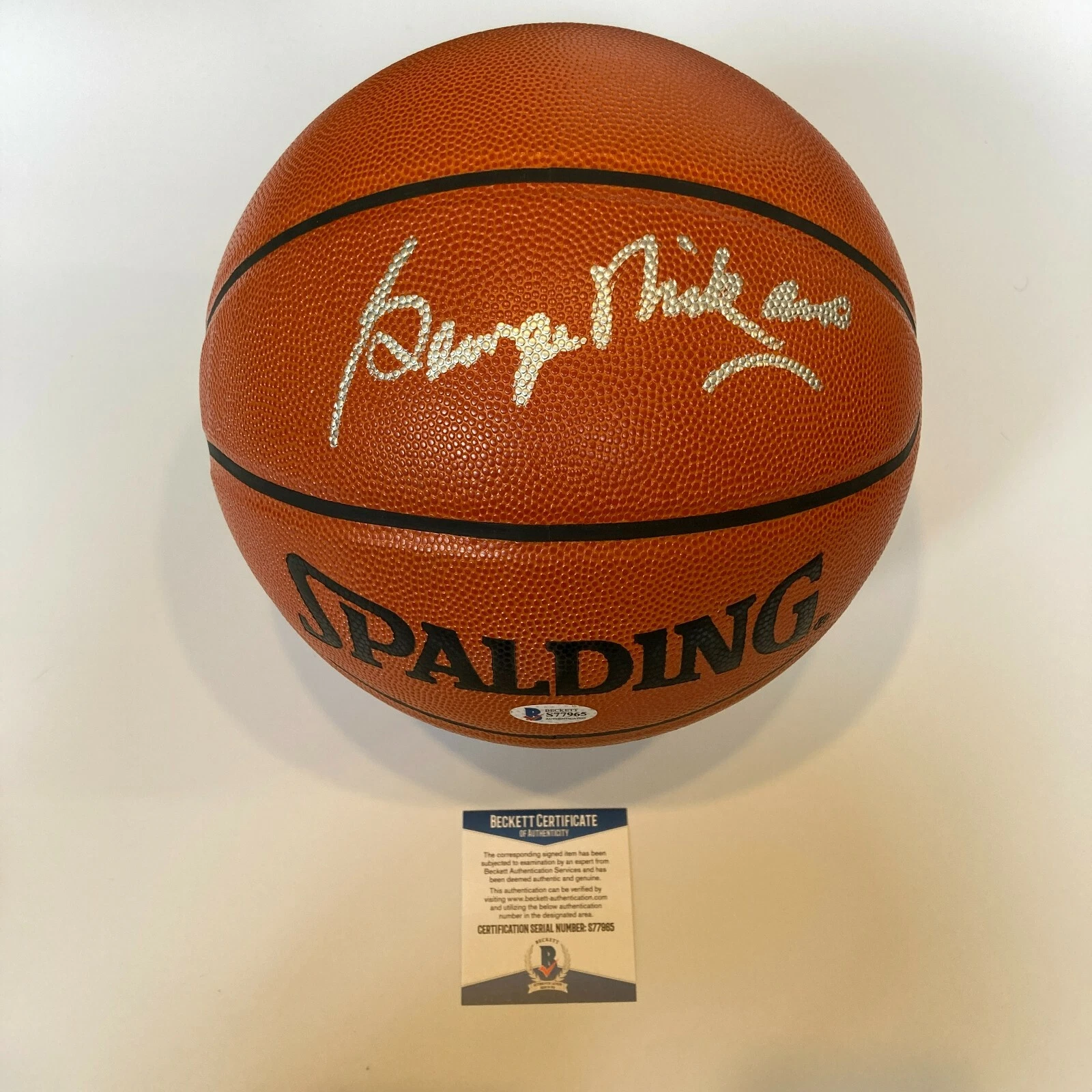 Beautiful George Mikan Signed Spalding Official NBA Game Basketball ...
