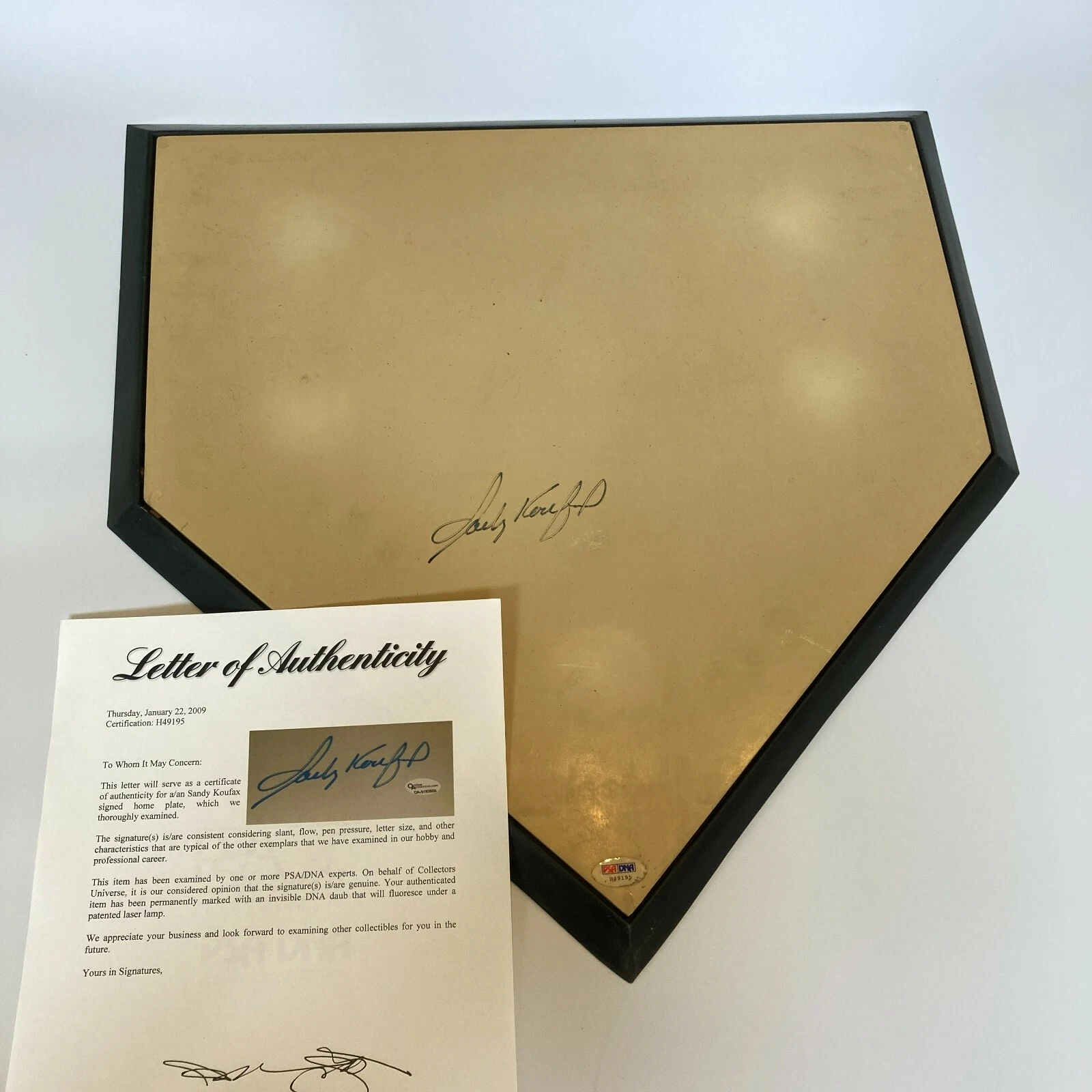 Sandy Koufax Signed Full Size Home Plate Base With PSA DNA COA ...