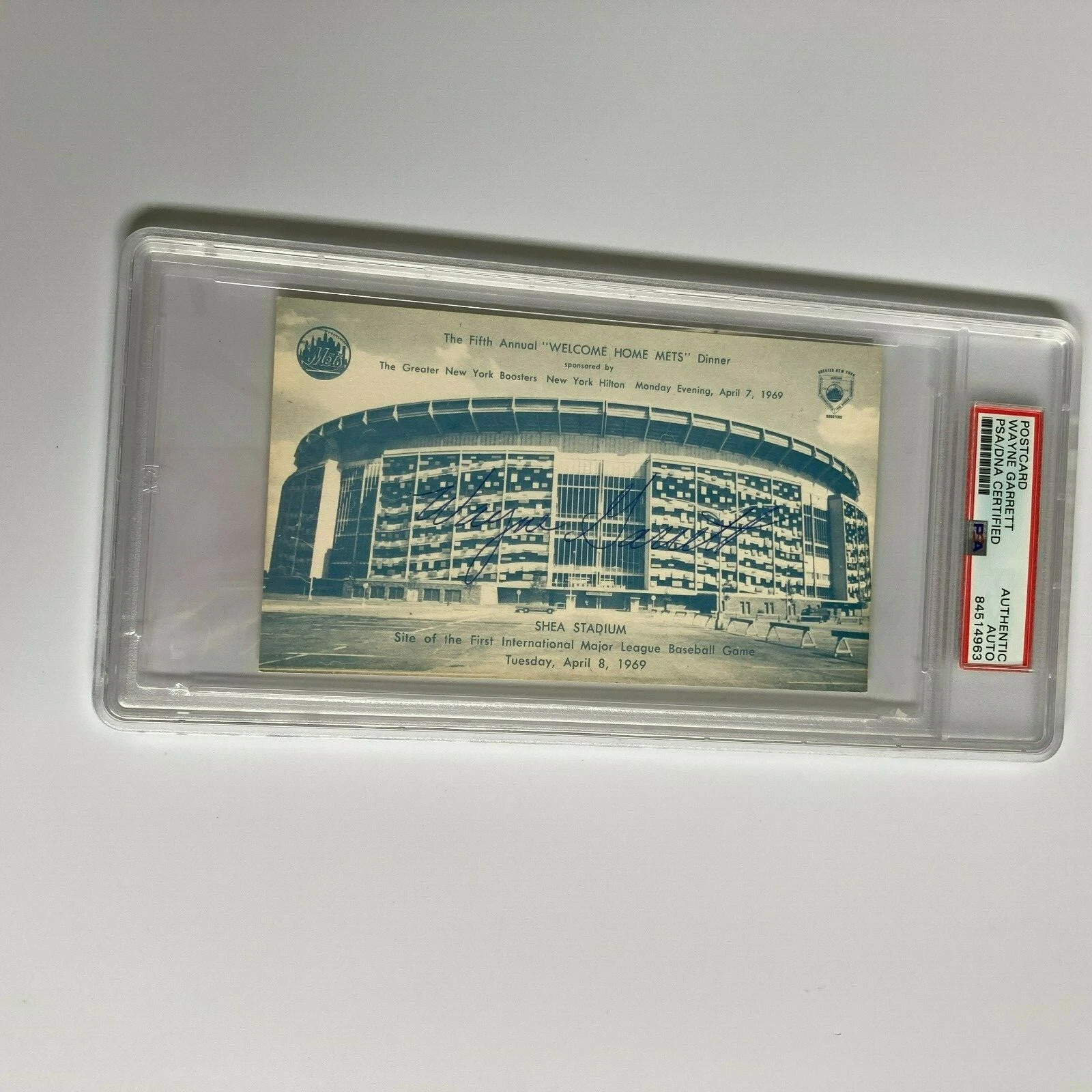 Wayne Garrett Signed 1969 New York Mets Shea Stadium Postcard PSA DNA ...