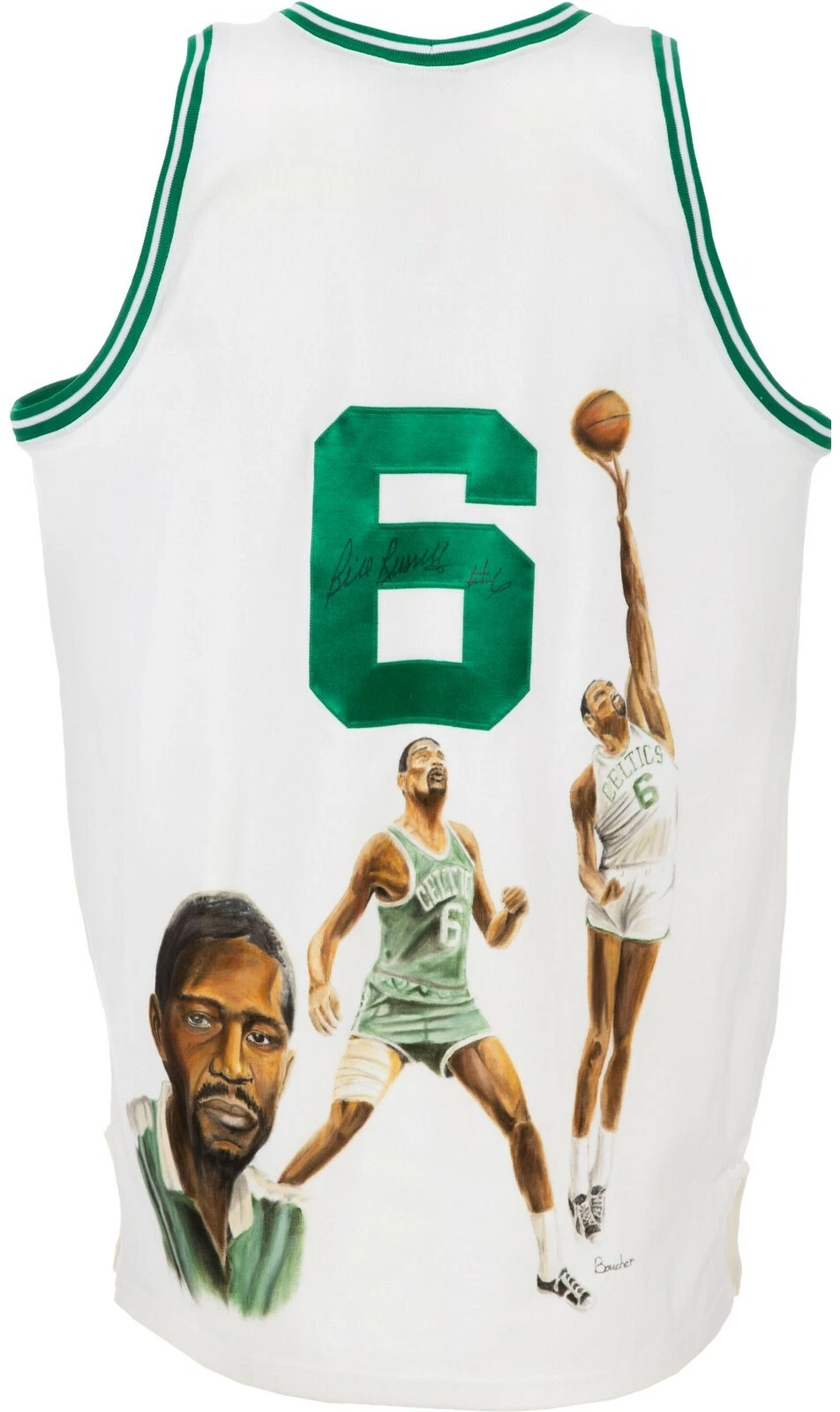 Bill Russell Twice Signed Authentic Mitchell & Ness Boston Celtics ...