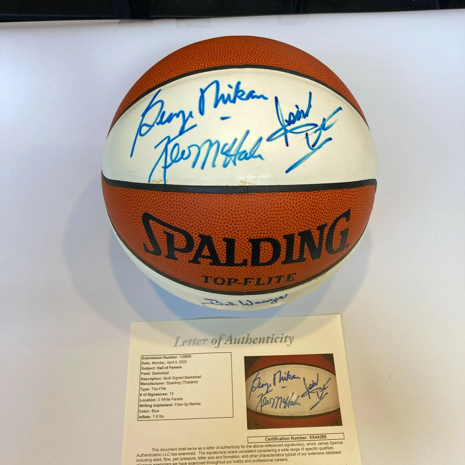Chuck Daly George Mikan 1998 NBA HOF Induction Multi Signed Basketball ...