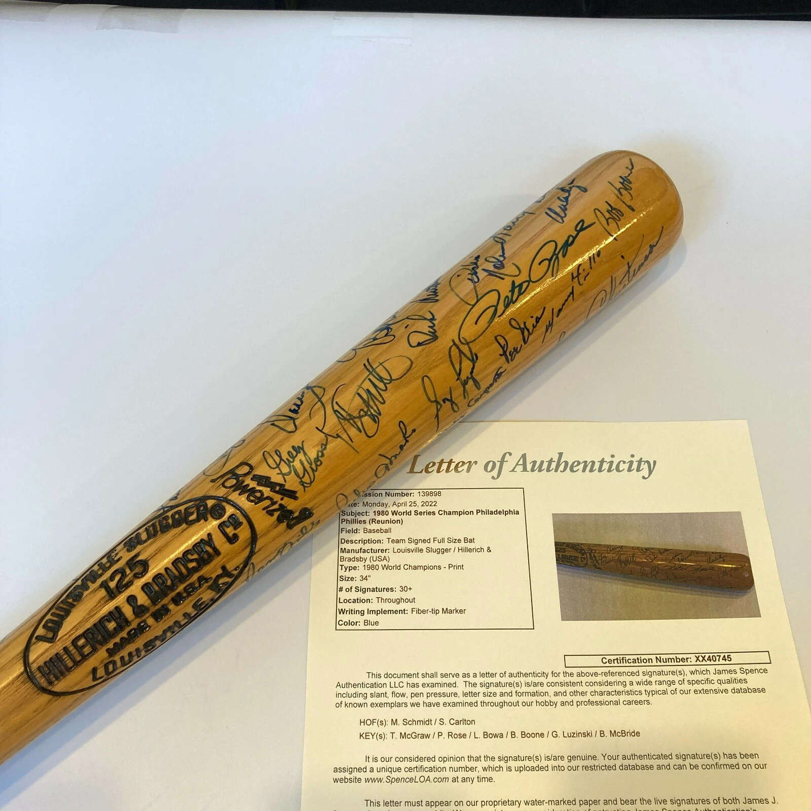 Beautiful 1980 Philadelphia Phillies World Series Champs Team Signed ...