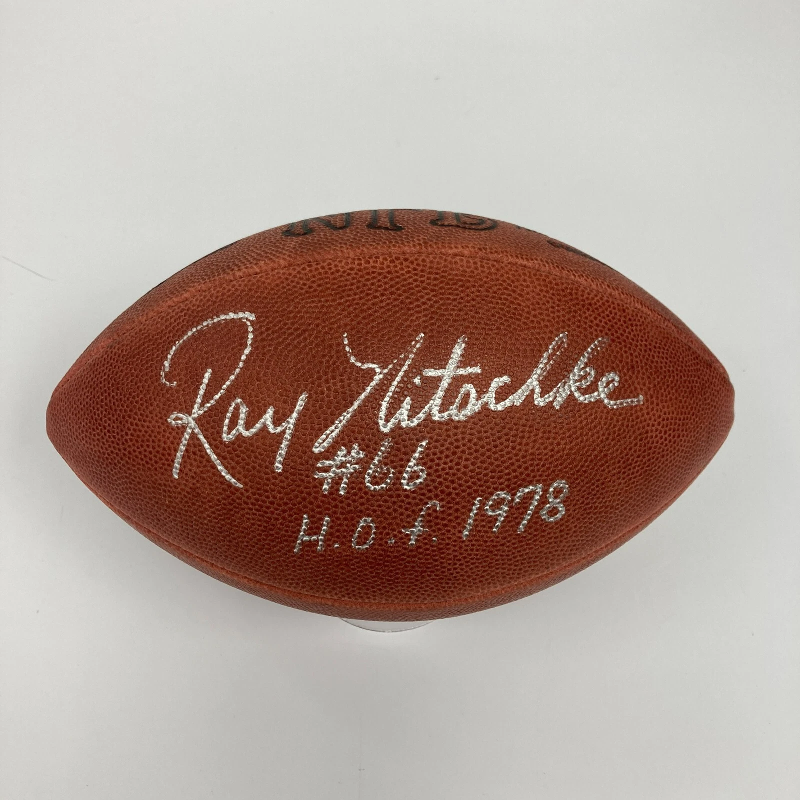 Beautiful Ray Nitschke #66 Hall Of Fame 1978 Signed NFL Game Football ...