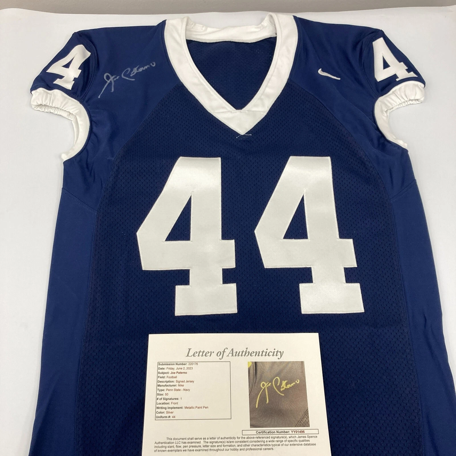 Joe Paterno Signed Penn State Nittany Lions Game Issued Jersey JSA COA ...