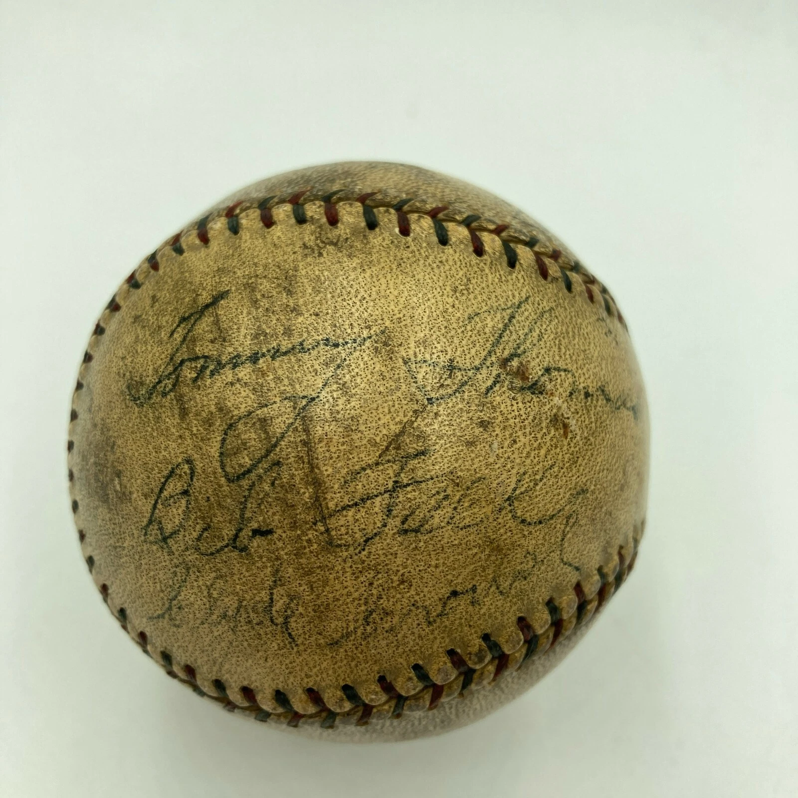 1927 Chicago White Signed Game Used Baseball Bibb Falk Willie Kamm JSA ...