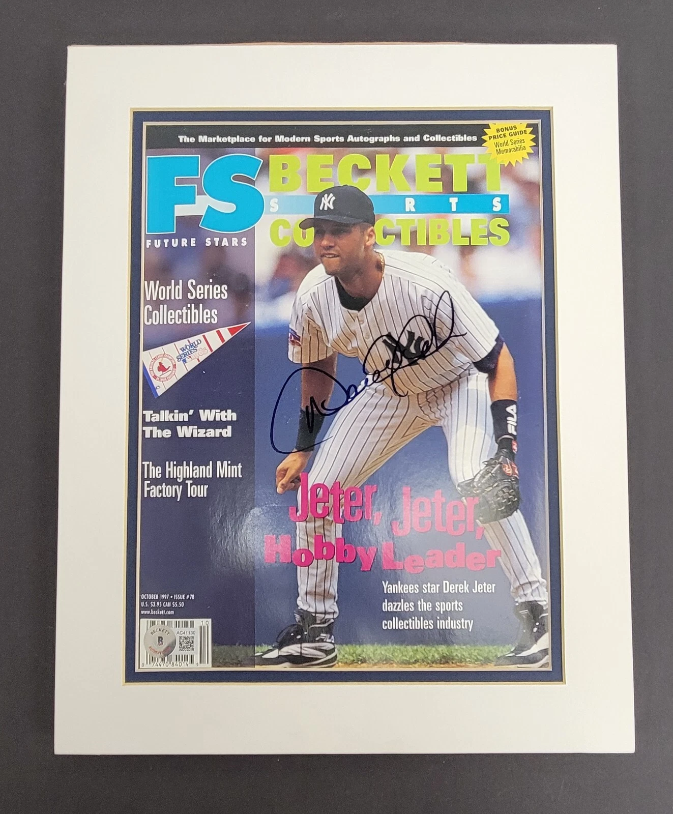 Derek Jeter Rookie Era Signed 1997 Beckett Magazine Beckett COA ...