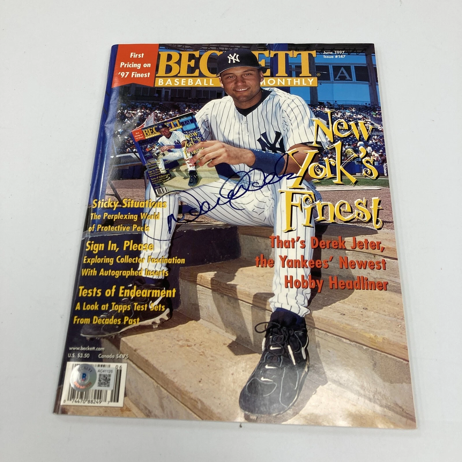 Derek Jeter Rookie Era Signed 1997 Beckett Magazine Beckett COA ...