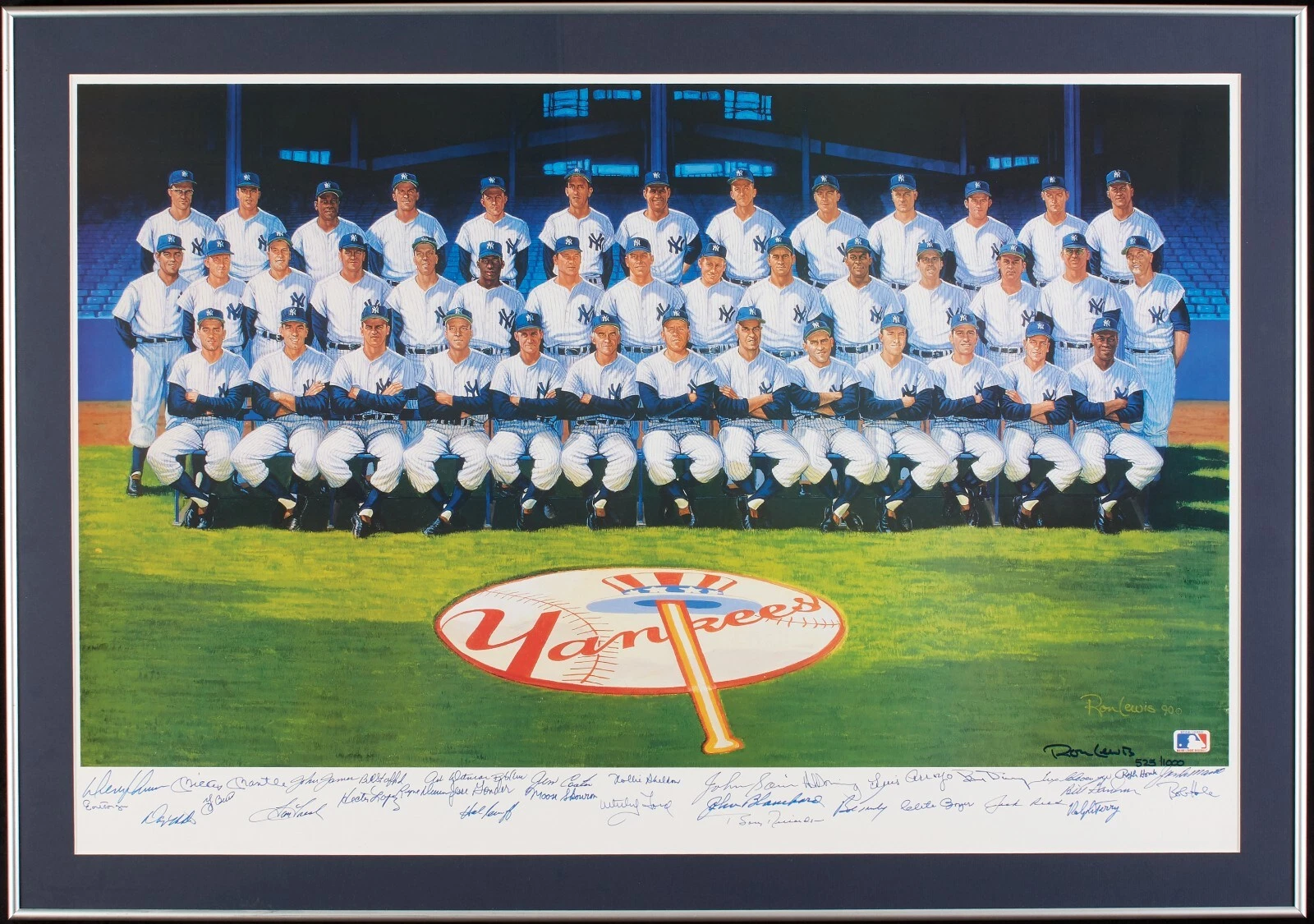 1961 New York Yankees Team Signed Large Ron Lewis Photo Mickey Mantle ...