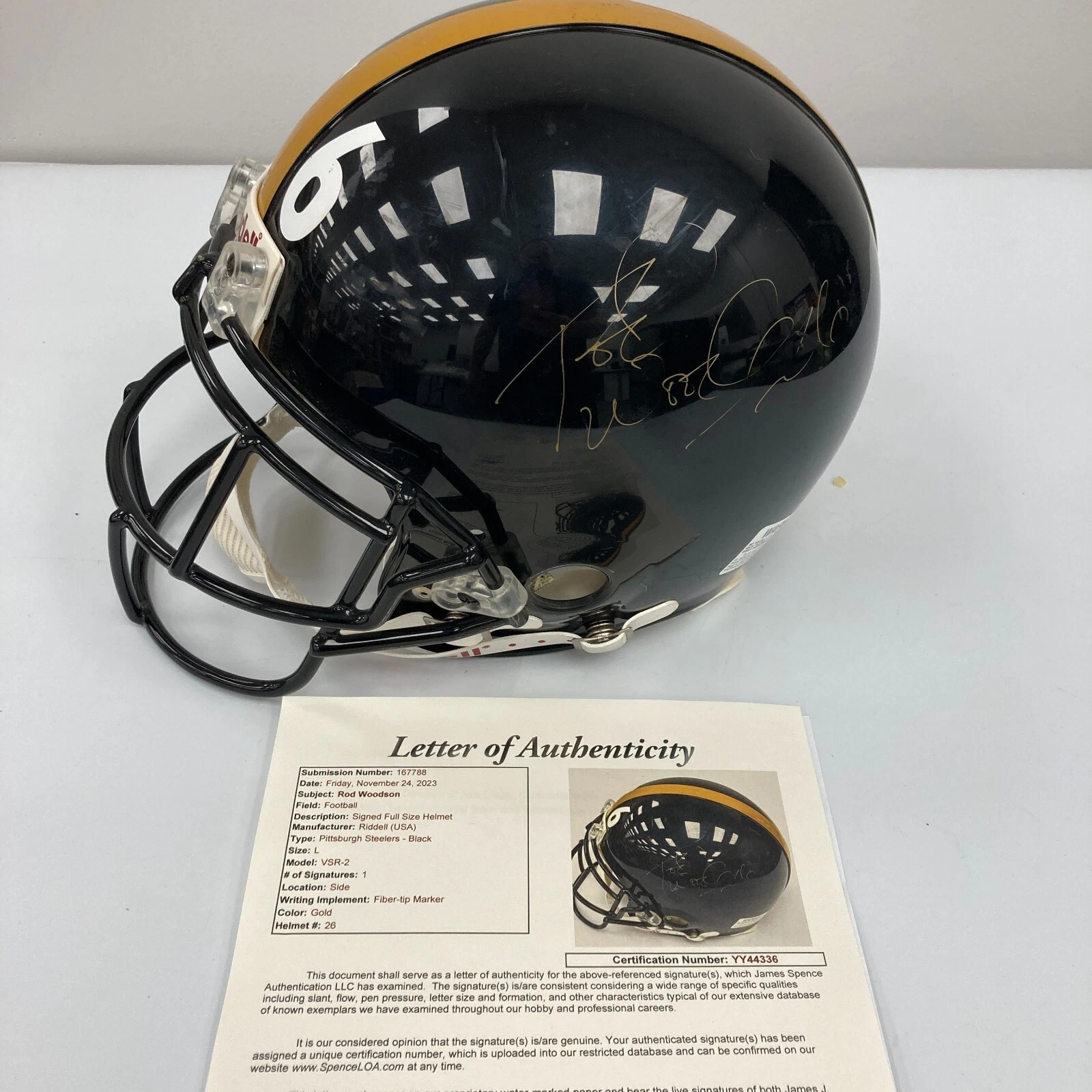 Rod Woodson 1990's Pro Bowl Signed Game Used Pittsburgh Steelers Helmet ...