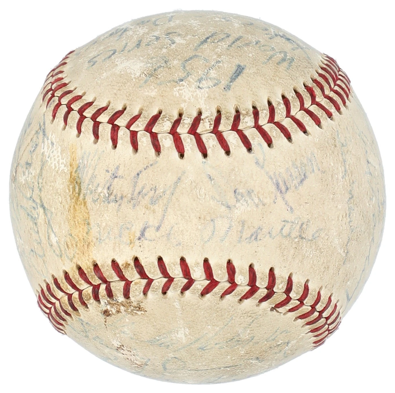 Jackie Robinson & Mickey Mantle Signed 1955 World Series Game Used ...