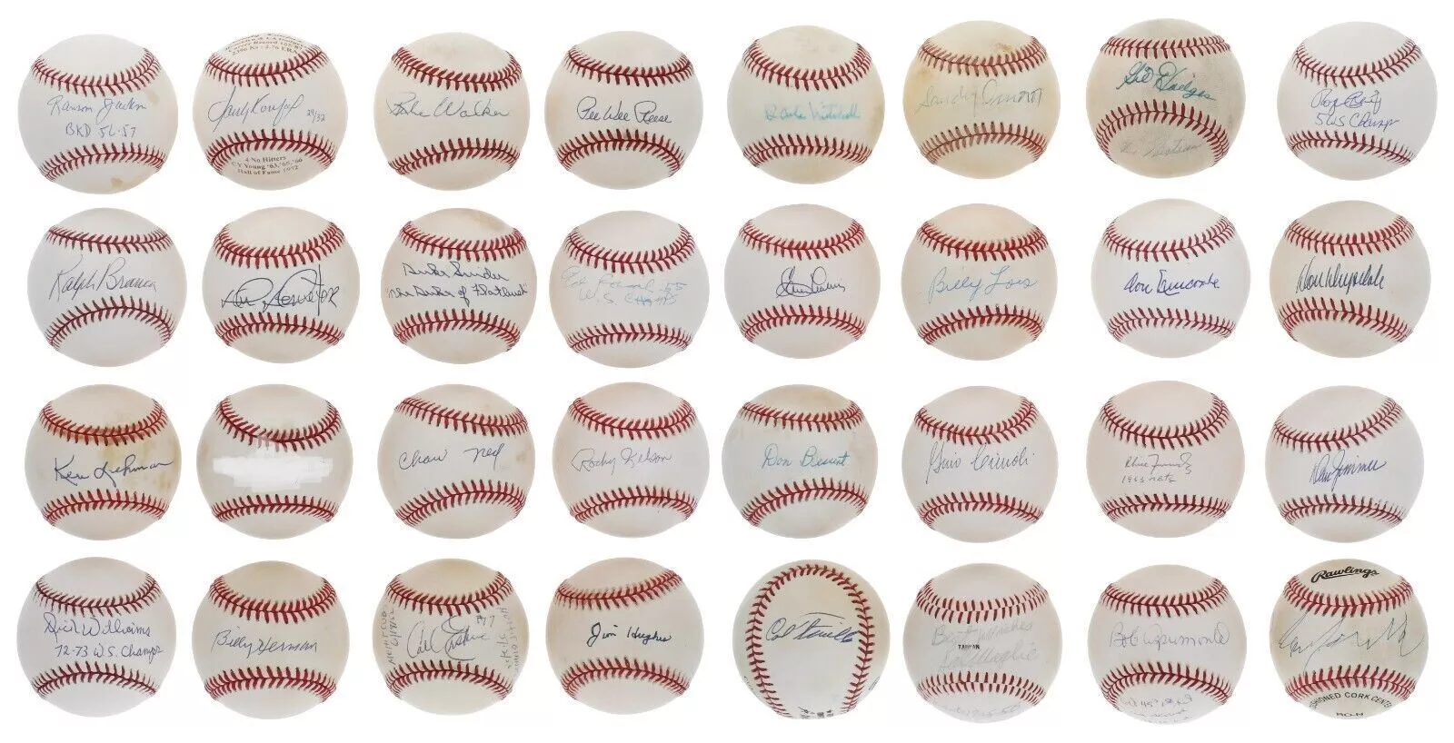 1956 Brooklyn Dodgers Team Signed Baseball Collection 31 Balls PSA JSA ...