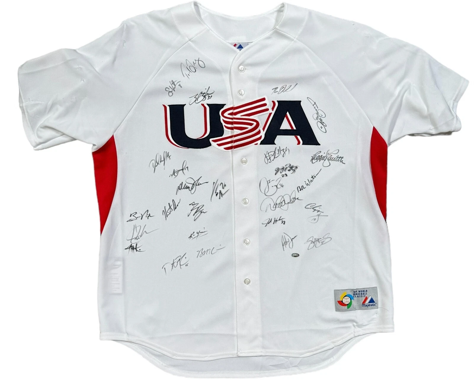 Derek Jeter Chipper Jones 2009 WBC Team USA Team Signed Jersey PSA DNA ...