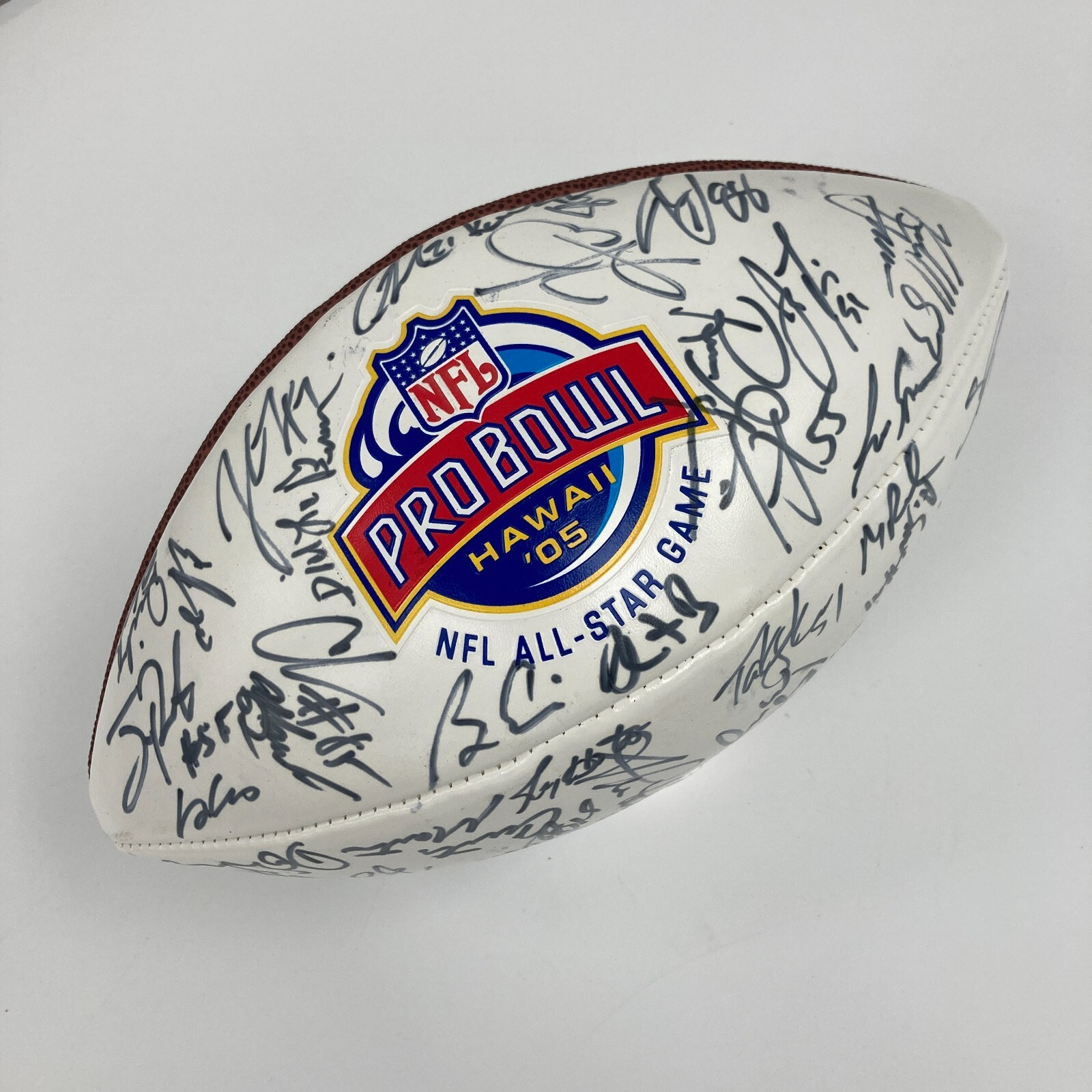 2005 Pro Bowl AFC Champs Team Signed Football Peyton Manning & Drew ...