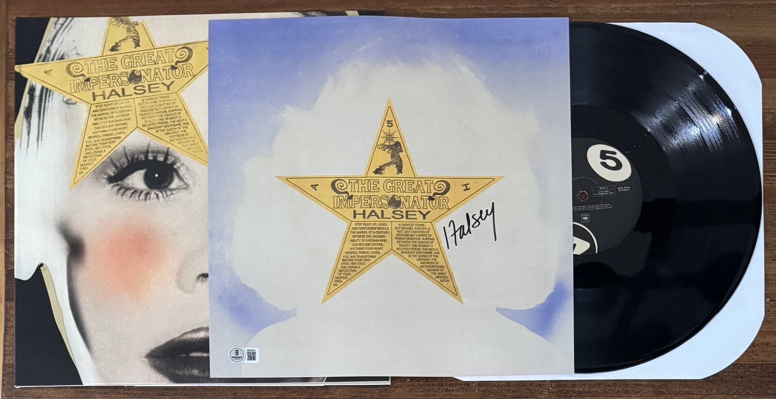 Halsey The Great Impersonator Vinyl & SIGNED Art Card Autograph Beckett ...