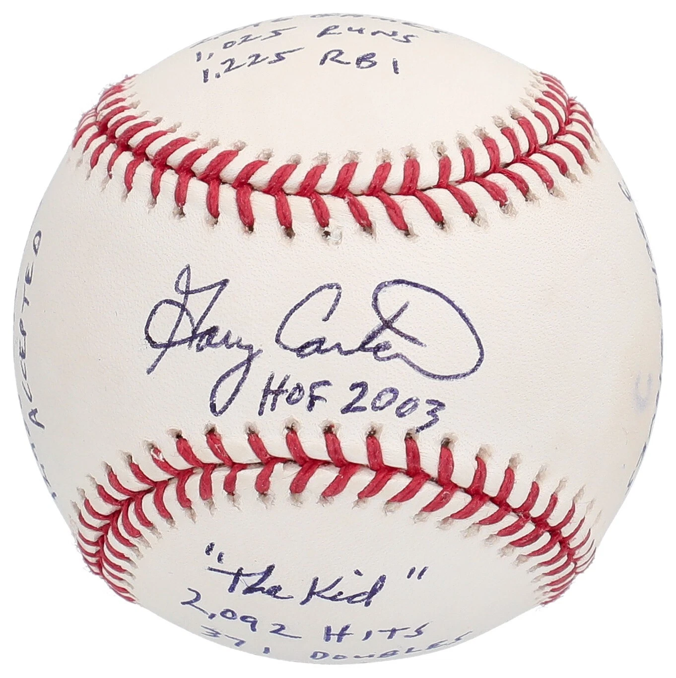 Gary Carter Signed Heavily Inscribed STAT Major League Baseball Beckett ...