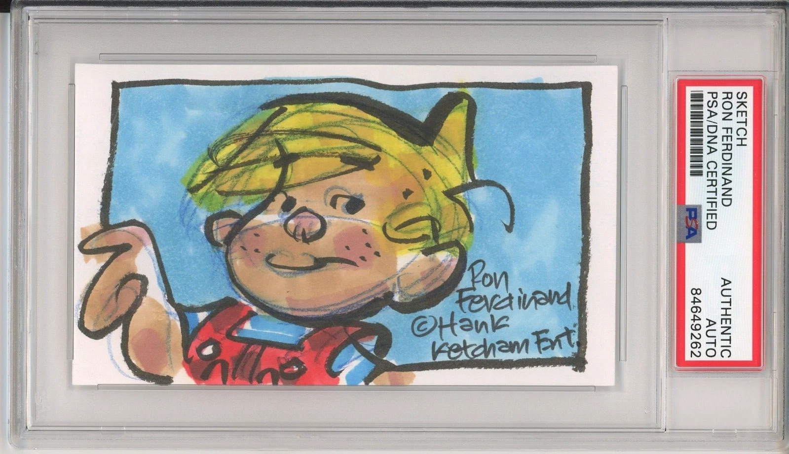 Dennis The Menace Color Artwork Sketch Signed And Drawn By Ron Ferdinand Psa Dna Autographia