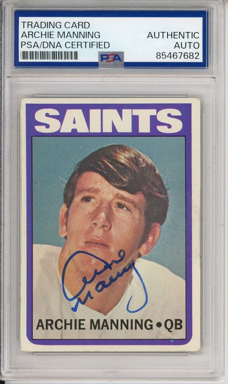SIGNED 1972 72 TOPPS ARCHIE MANNING HOF RC CARD PSA DNA COA CERTIFIED ...