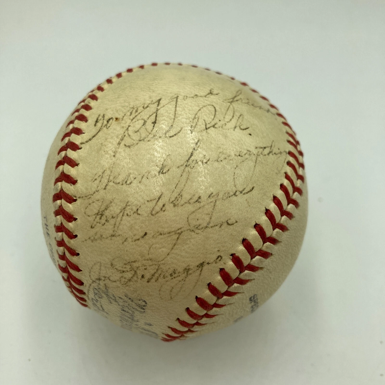 Joe Dimaggio Signed 1944 World War 2 Official National League Baseball ...