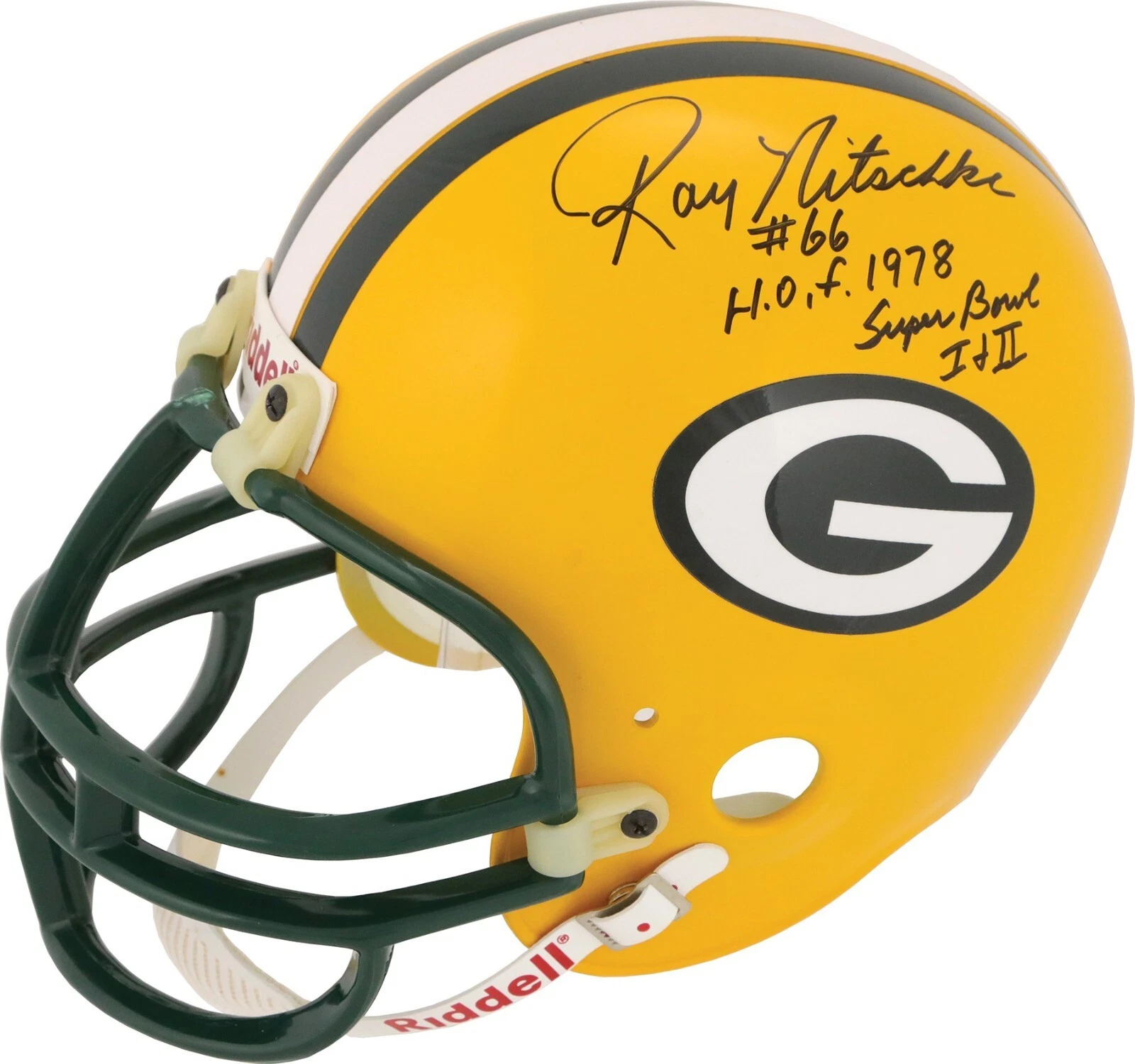 Ray Nitschke "H.O.F. 1978 Super Bowl I & II" Signed Green Bay Packers ...