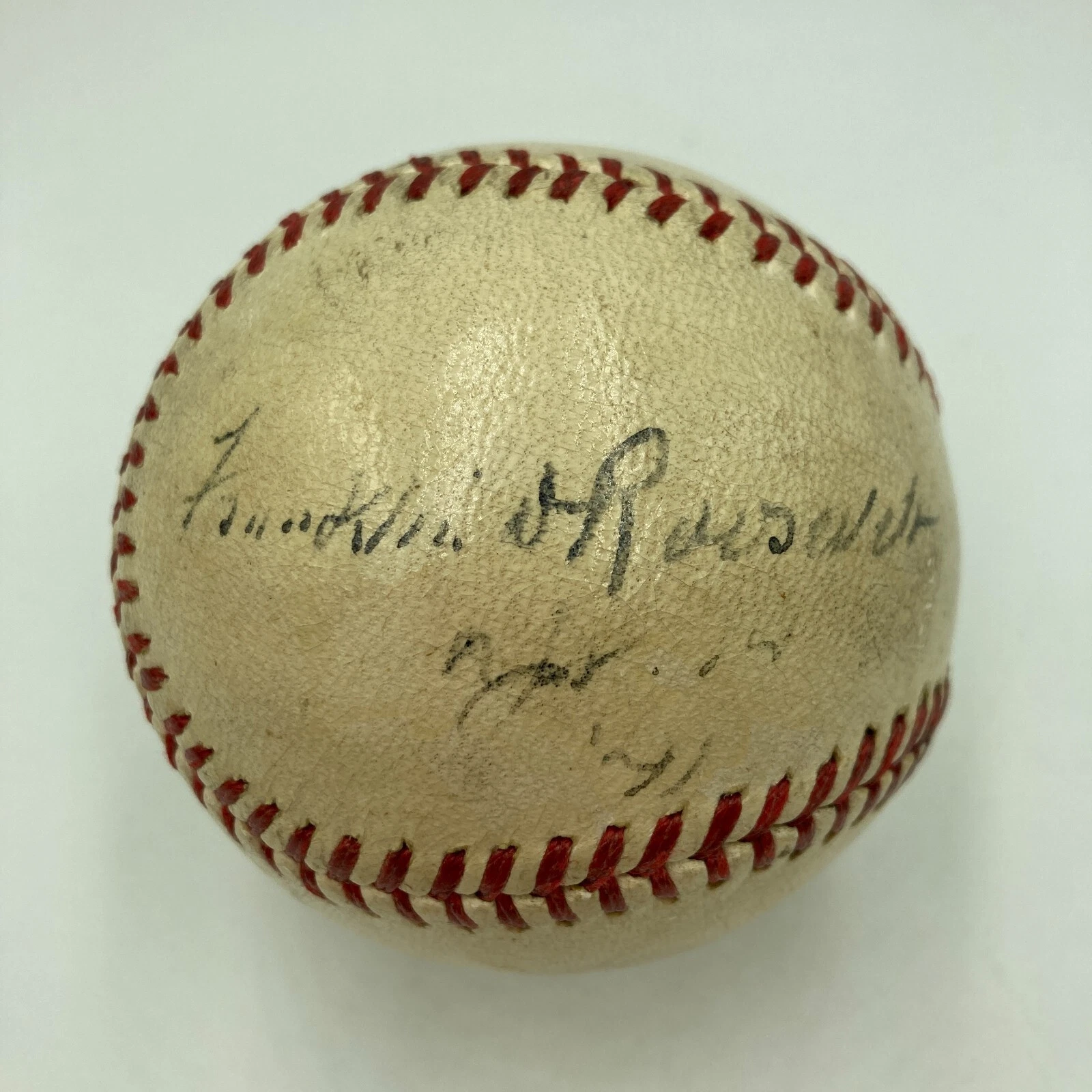 President Franklin D. Roosevelt First Pitch Signed Baseball April 14 ...