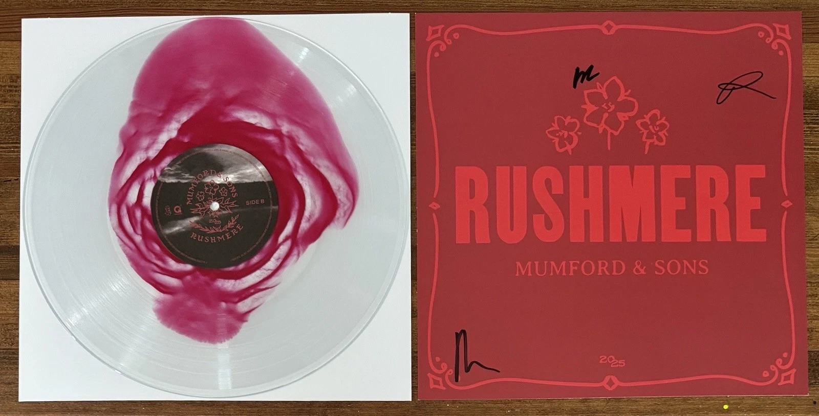 Mumford & Sons Rushmere Vinyl & SIGNED Album Art Card BAS Beckett COA ...